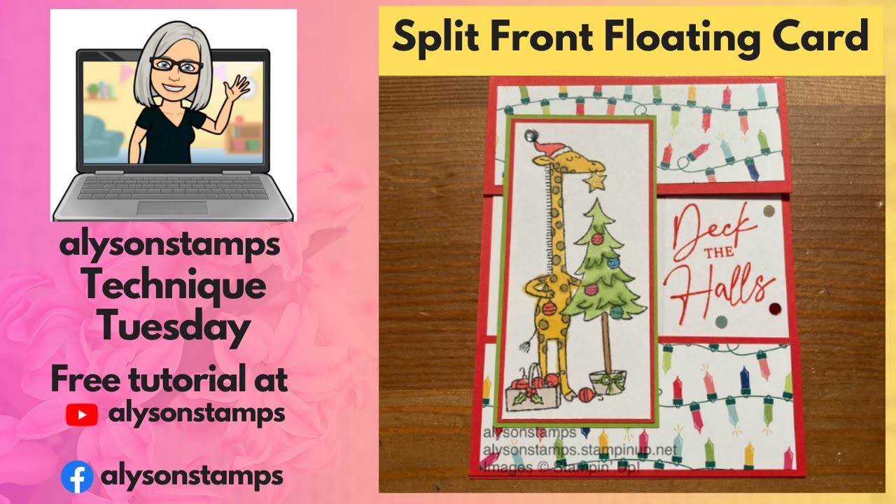 Split Front Floating Card Stamping Tutorial Technique Tuesday - YouTube