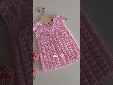 Kabartmalı model kız bebek yelek yapımı Çakır Örgü Youtube Kanalımda yayında🌸