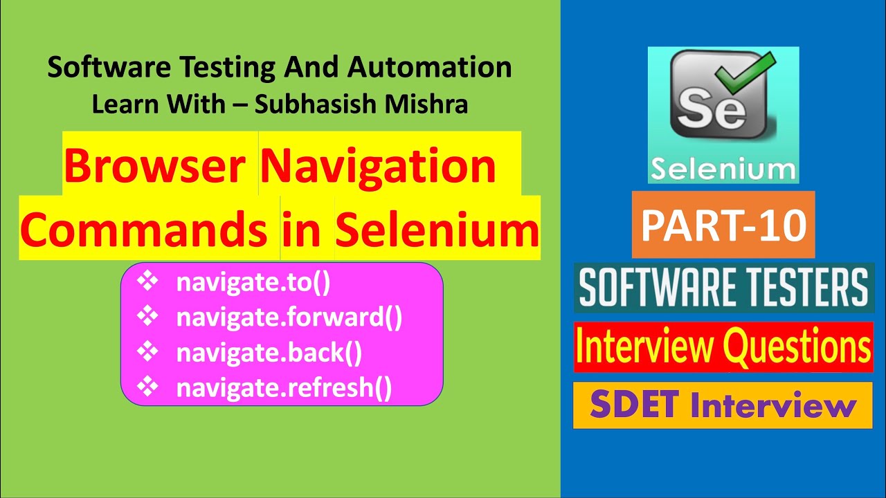 10 Selenium Commands Browser Navigation Commands Youtube 6839
