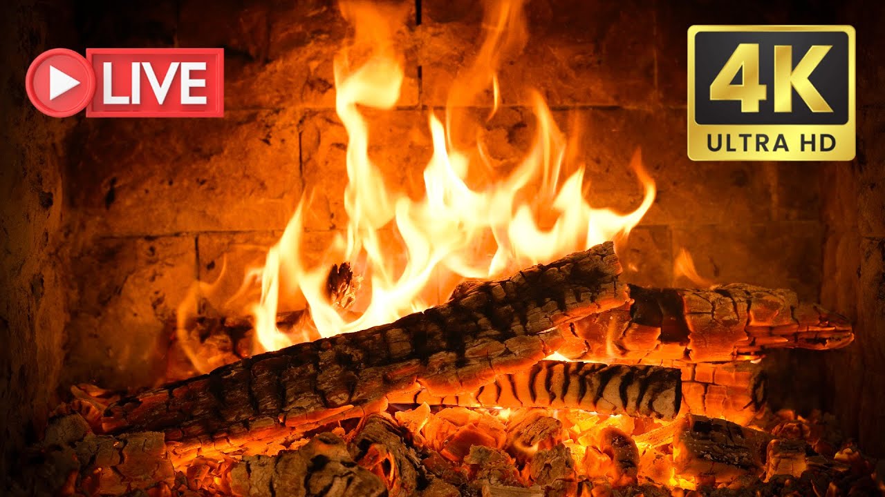 🔥 Relaxing Fireplace with Burning Logs and Crackling Fire Sounds (No ...