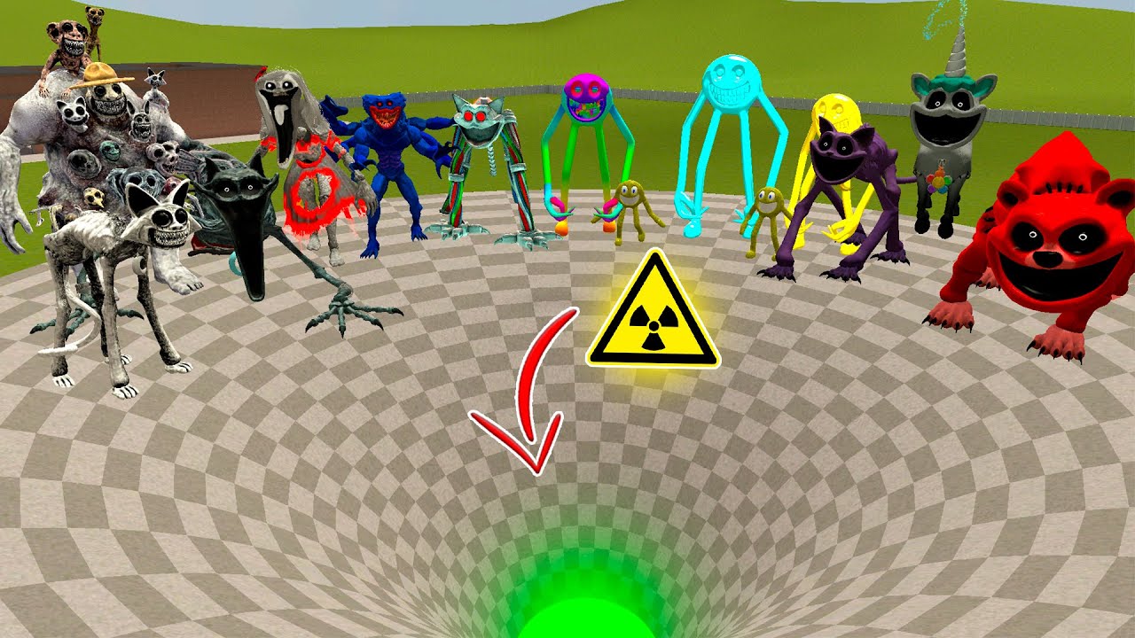 BIG TOXIC HOLE POPPY PLAYTIME CHAPTER 3 ALL CHARACTERS SPARTAN KICKING ...