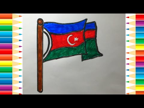 Azerbaycan 🇦🇿 bayrağı çizim ✍🏻