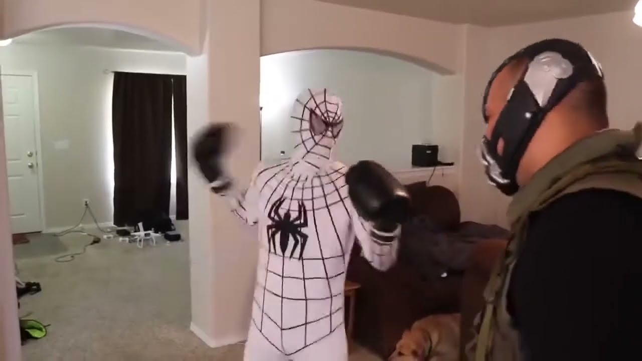 White Spiderman vs Bane superhero battle in real life Pt. 2 - YouTube