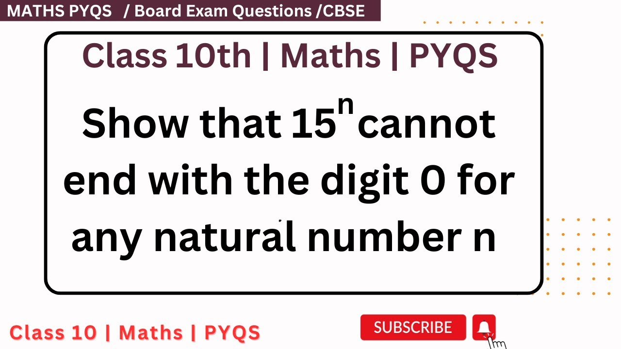 Show that 15^n cannot end with the digit 0 for any natural number n # ...