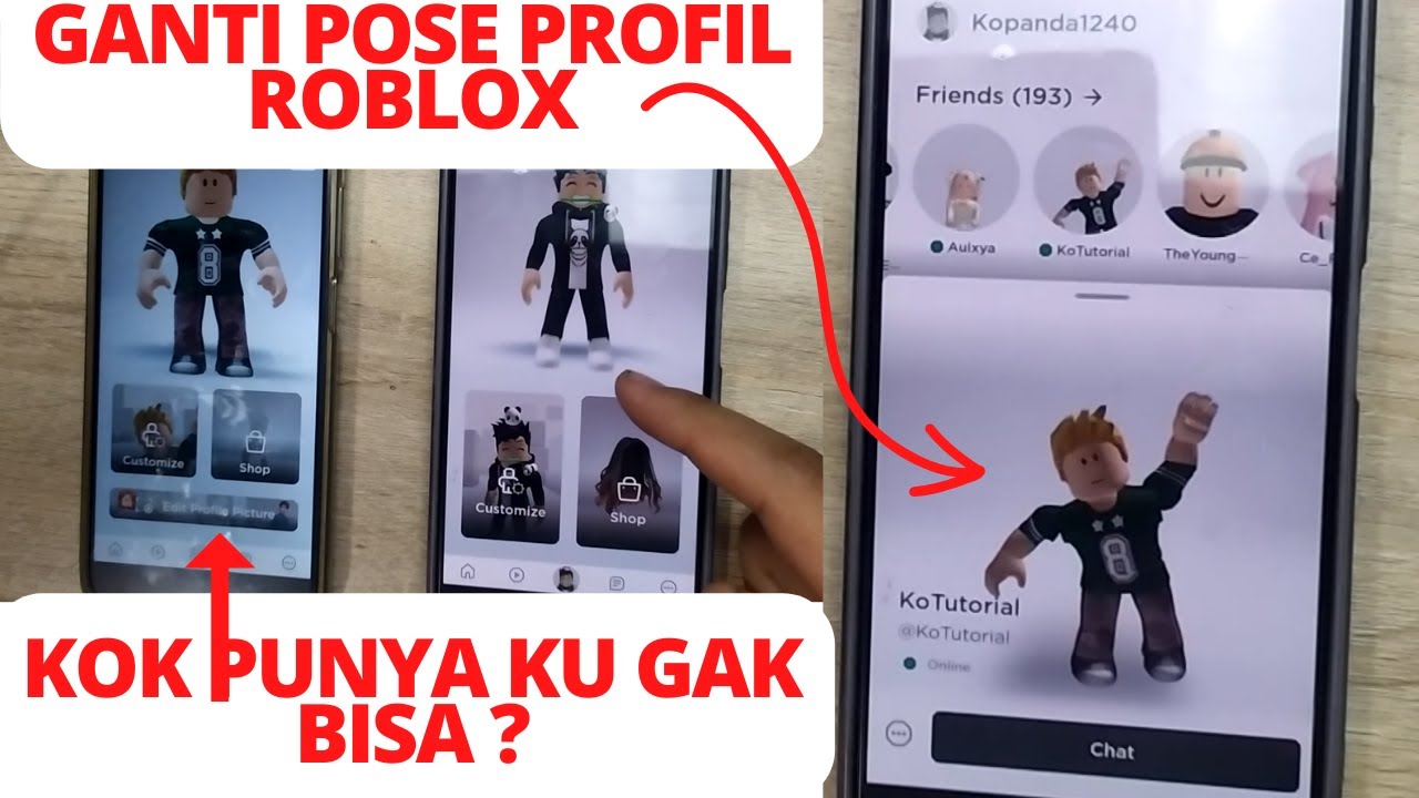 CARA MERUBAH POSE PROFIL ROBLOX DAN KENAPA AKUN TIDAK BISA MERUBAH POSE ...