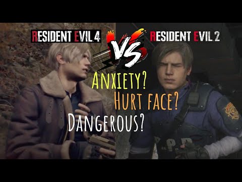 Leon Face Expression!! (Resident Evil 4 Remake VS. Resident Evil 2 ...