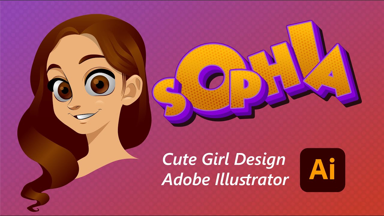 Cute Girl Design - Adobe Illustrator - YouTube