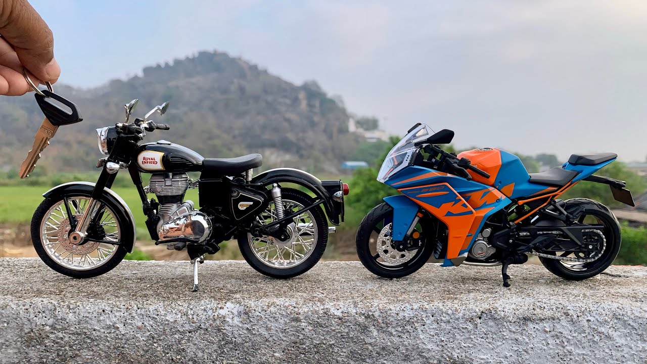 Unboxing of Royal Enfield Classic 350 | KTM RC 390 | Scale 1:12 Model ...