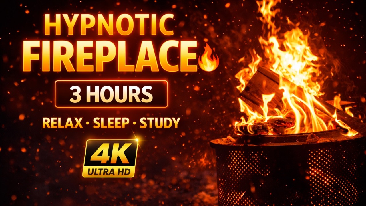 Fireplace 4K with Crackling Fire Sounds 🔥Burning Logs 🔥Sounds for Sleep ...