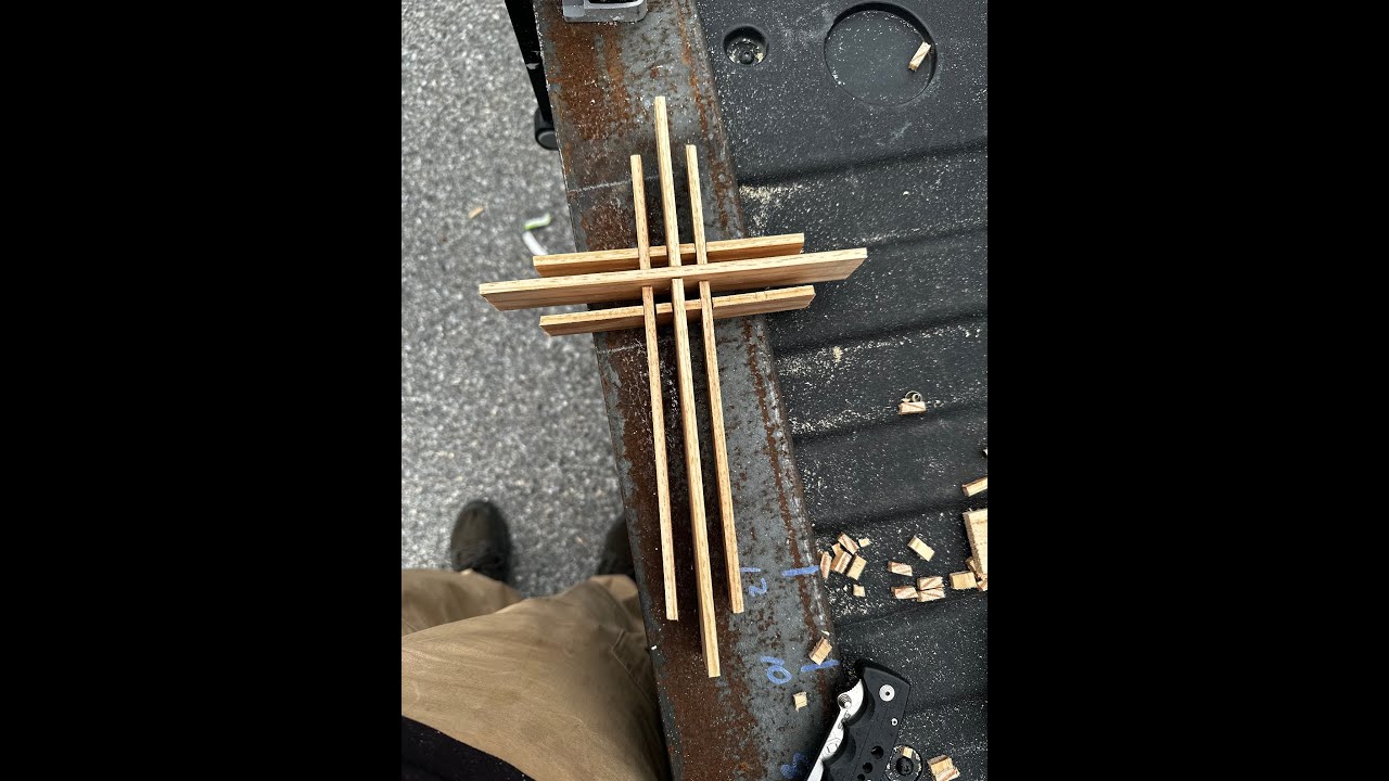 Hand Crafting a wooden cross for the wall - YouTube
