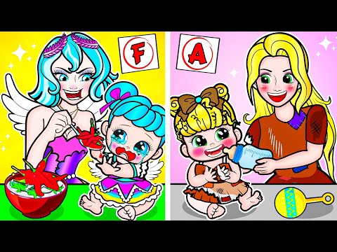 [🐾paper dolls🐾] Broke vs Rich and Bad Teacher in the School  | Rapunzel Family 놀이 종이