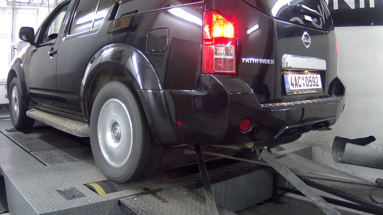 Chiptuning a měření výkonu Nissan Pathfinder 2.5 Dci - YouTube