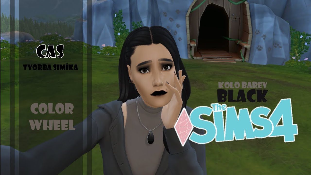 🖤 Black Create Sim || The Sims 4 || CAS 🖤 Černá barva 🖤 Kolo barev 🖤 ...