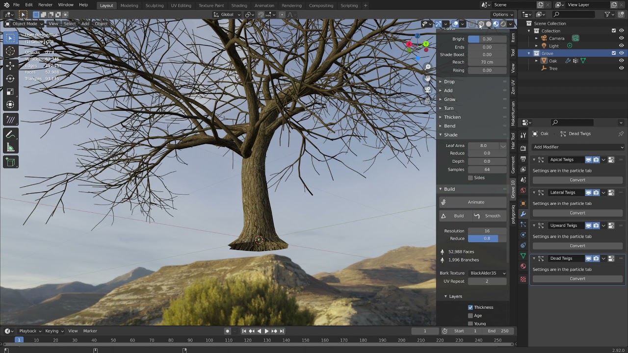 Growing lower poly trees in Blender - YouTube
