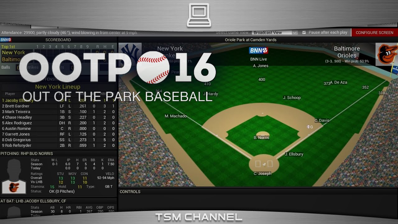 Out of the Park Baseball 16 Gameplay (OOTP Baseball 16) - YouTube