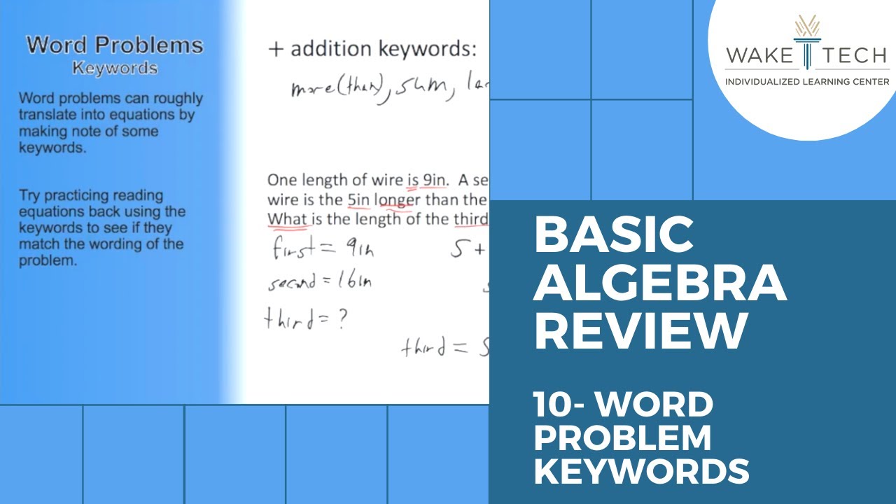 Word Problem Keywords - YouTube