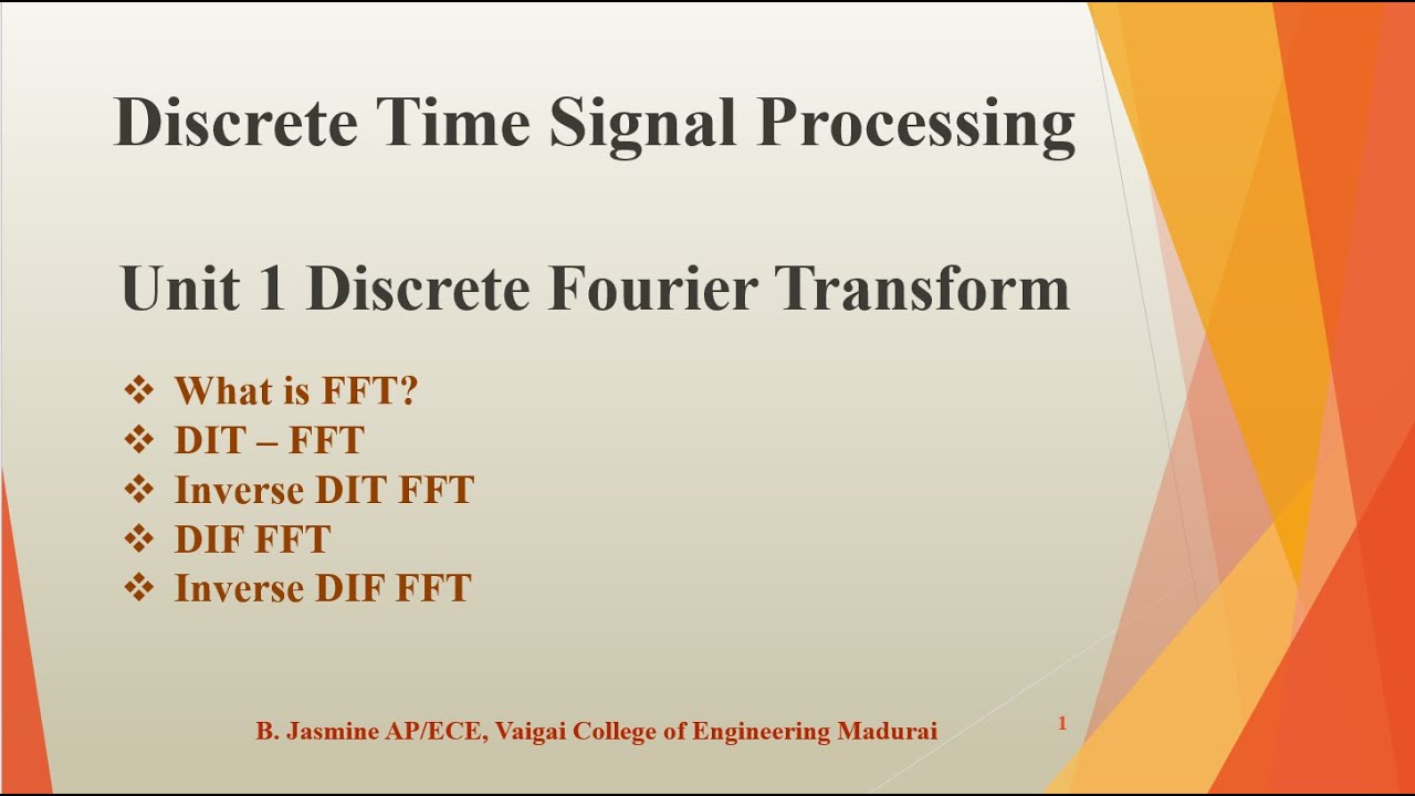 Fast Fourier Transform Dit Dif Problems Dtsp Unit 1 Youtube