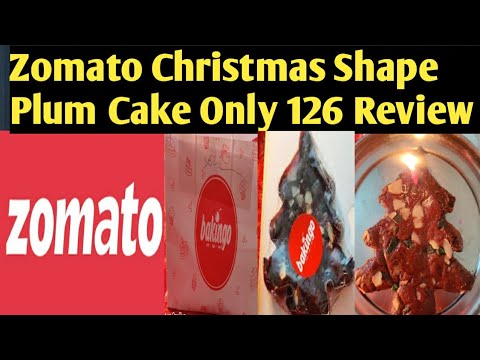 Zomato Christmas Shape Plum Cake From Bakingo Review Unboxing at rs126# ...