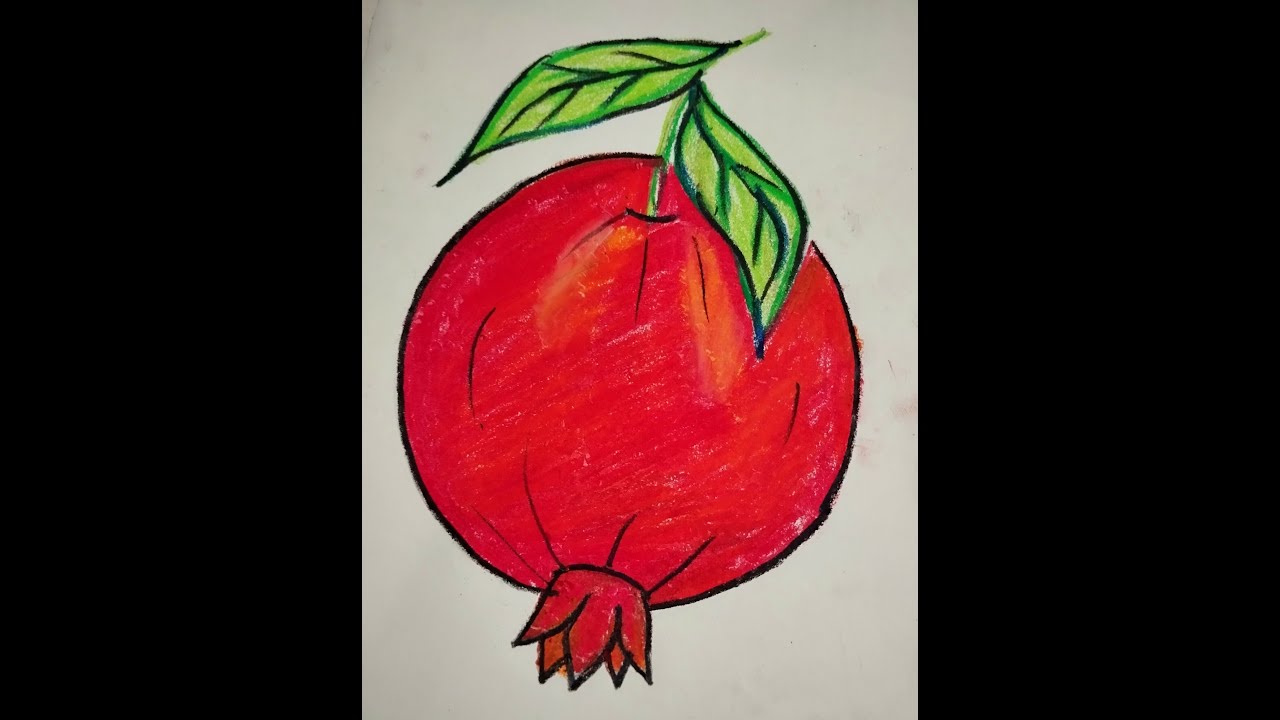 How to draw pomegranate.(step by step)।। very easy drawing #pomegranate ...