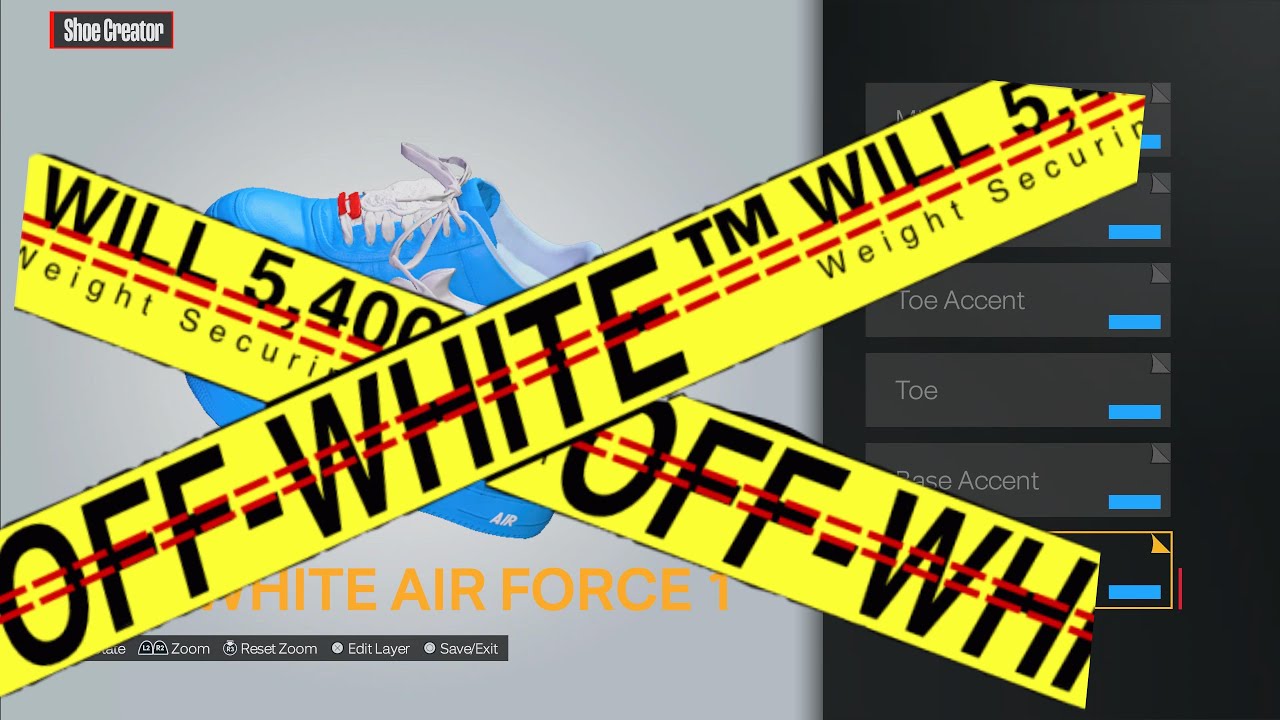 HOW TO MAKE Off-White Blue Air Force 1s (MCA) in NBA2K24! - YouTube