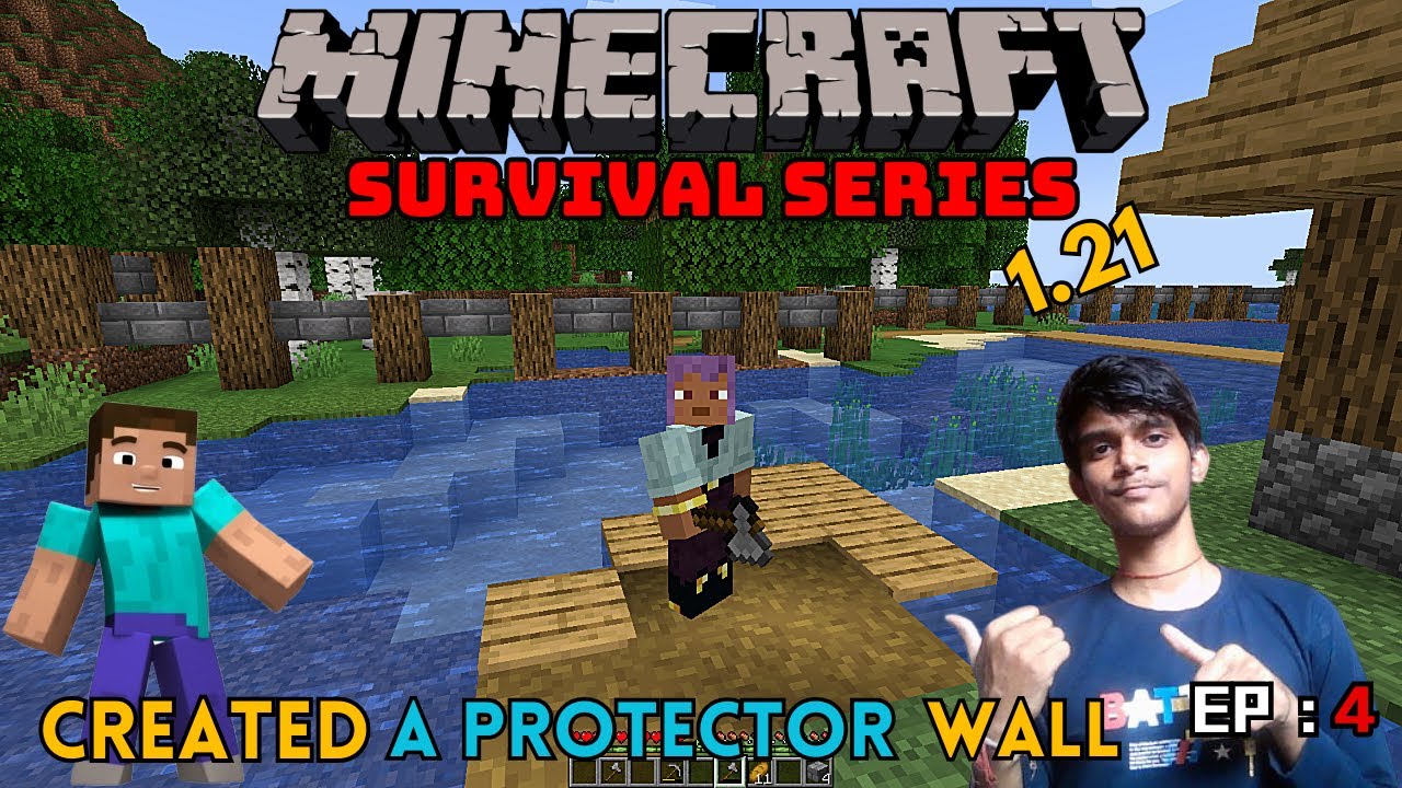 Created Protector Wall 😱 || MINECRAFT SURVIVAL SERIES EP #4 #minecraft ...