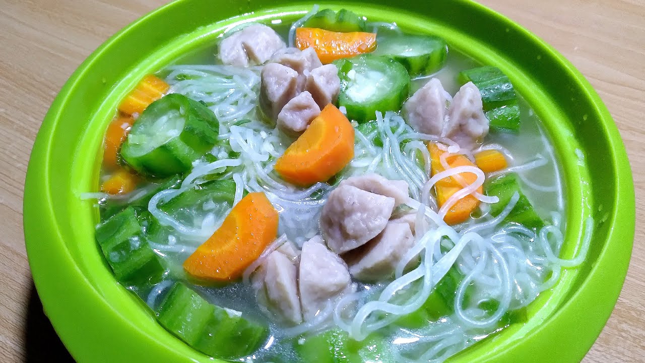 SOP OYONG BAKSO BIHUN SEGER BANGET//MENU SEDERHANA - YouTube