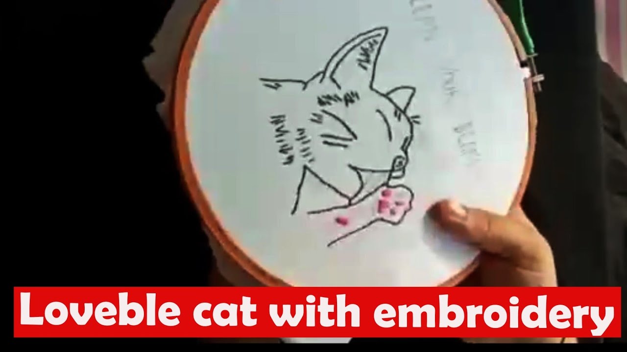 how to make a cat with embroidery|| loveable cat|| embroidery cat - YouTube