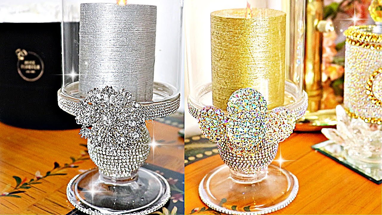 DIY GLASS GLAM CANDLE HOLDERS DIY Room Decor DIY Room Decorating Ideas ...