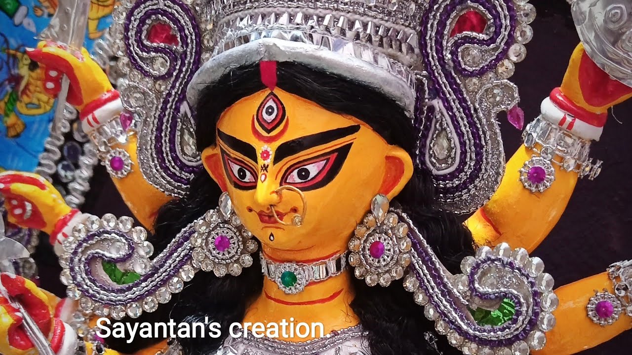 Durga idol making at my workshop/Miniature durga idol for sell - YouTube