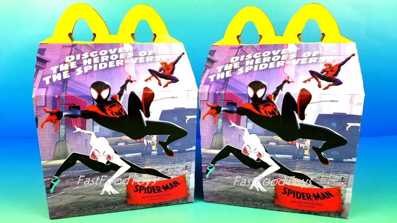 2018 EVERYTHING McDONALD'S SPIDER-MAN INTO THE SPIDER-VERSE HAPPY MEAL ...