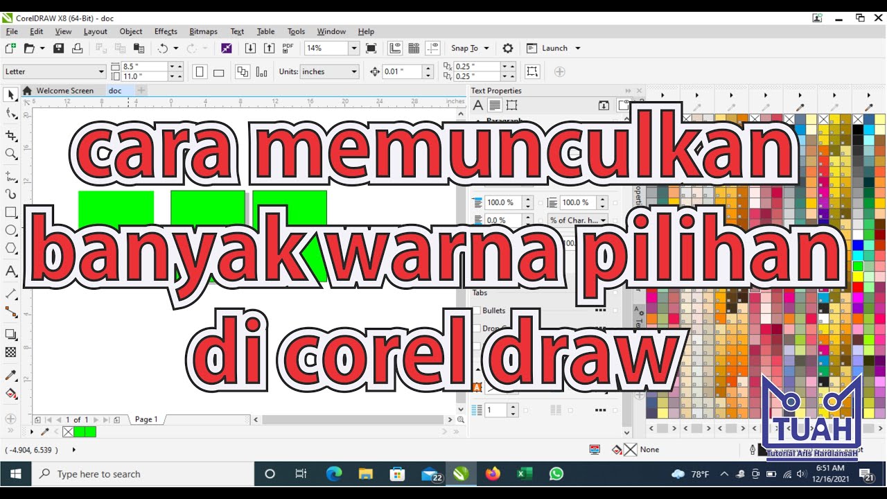 cara memunculkan banyak warna pilihan di corel draw - YouTube
