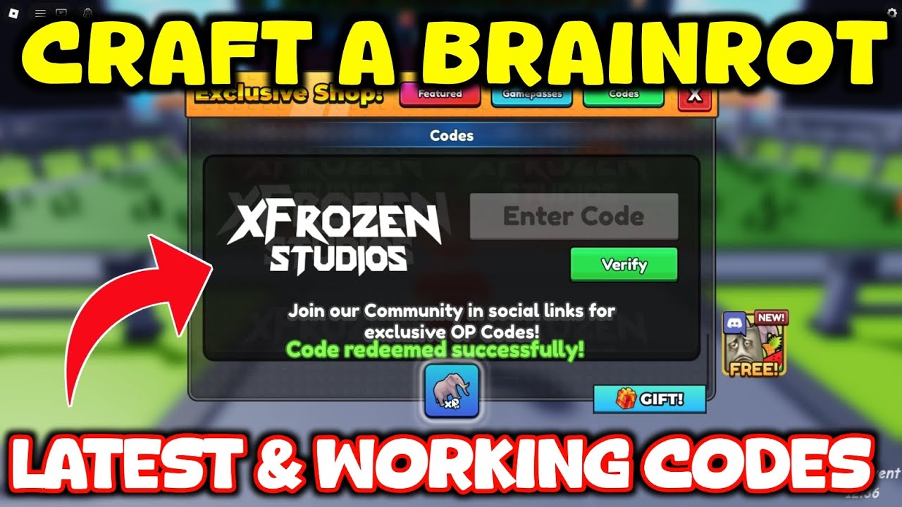 Craft a Brainrot Codes (2026) | Roblox - YouTube