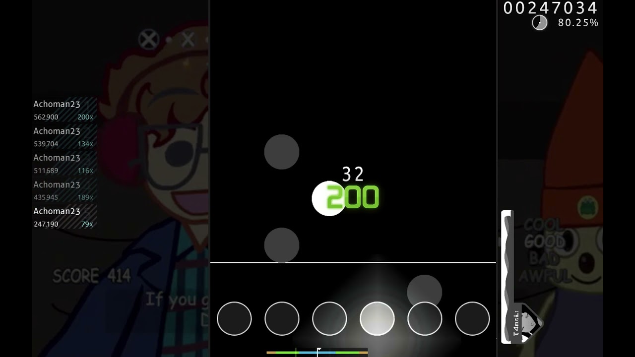 parappa plays funky music (with cg5) in osu! - YouTube