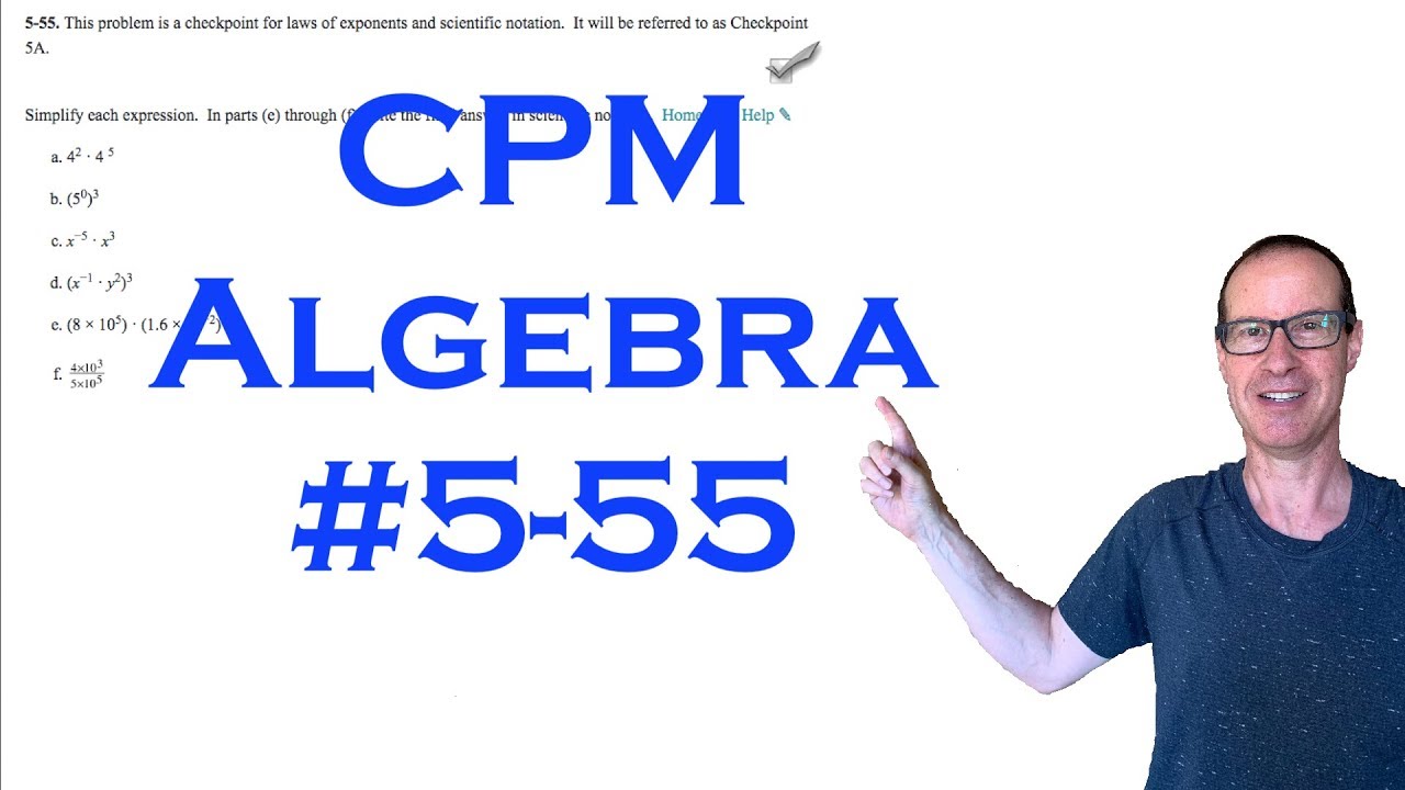 CPM Algebra Chapter 5 Problem 55 - YouTube