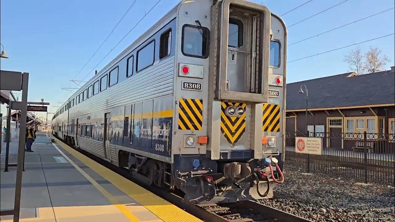 Amtrak Capitol Corridor #541 at Santa Clara Station with CDTX #2124 SC-44 and #8308 Cab Car ...