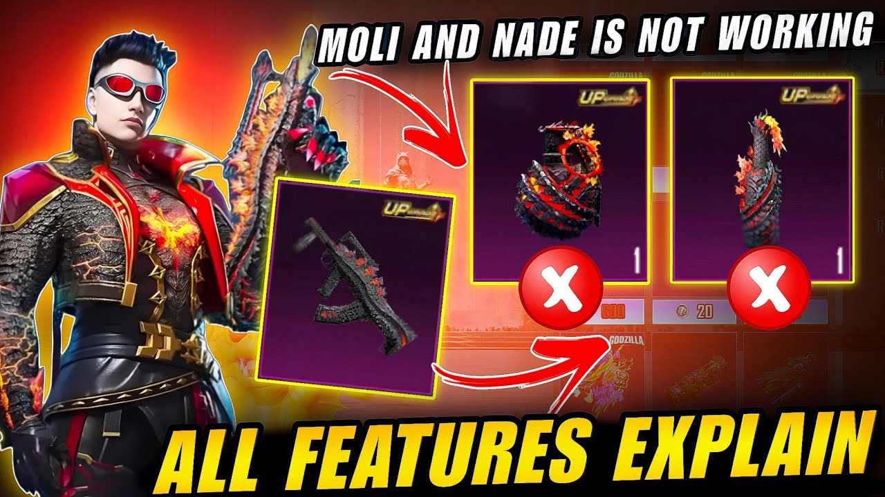 Bgmi Godzilla Groza All Feature Explain | Burning Godzilla Grenade Aur ...