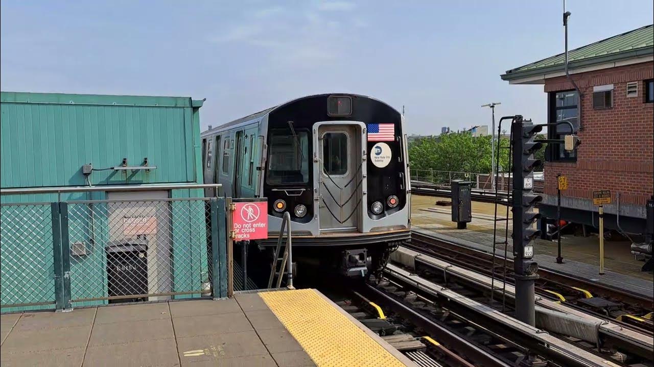 [MTA]:NIS Kawasaki R160B Siemens (Q) entering Coney Island Yard - YouTube