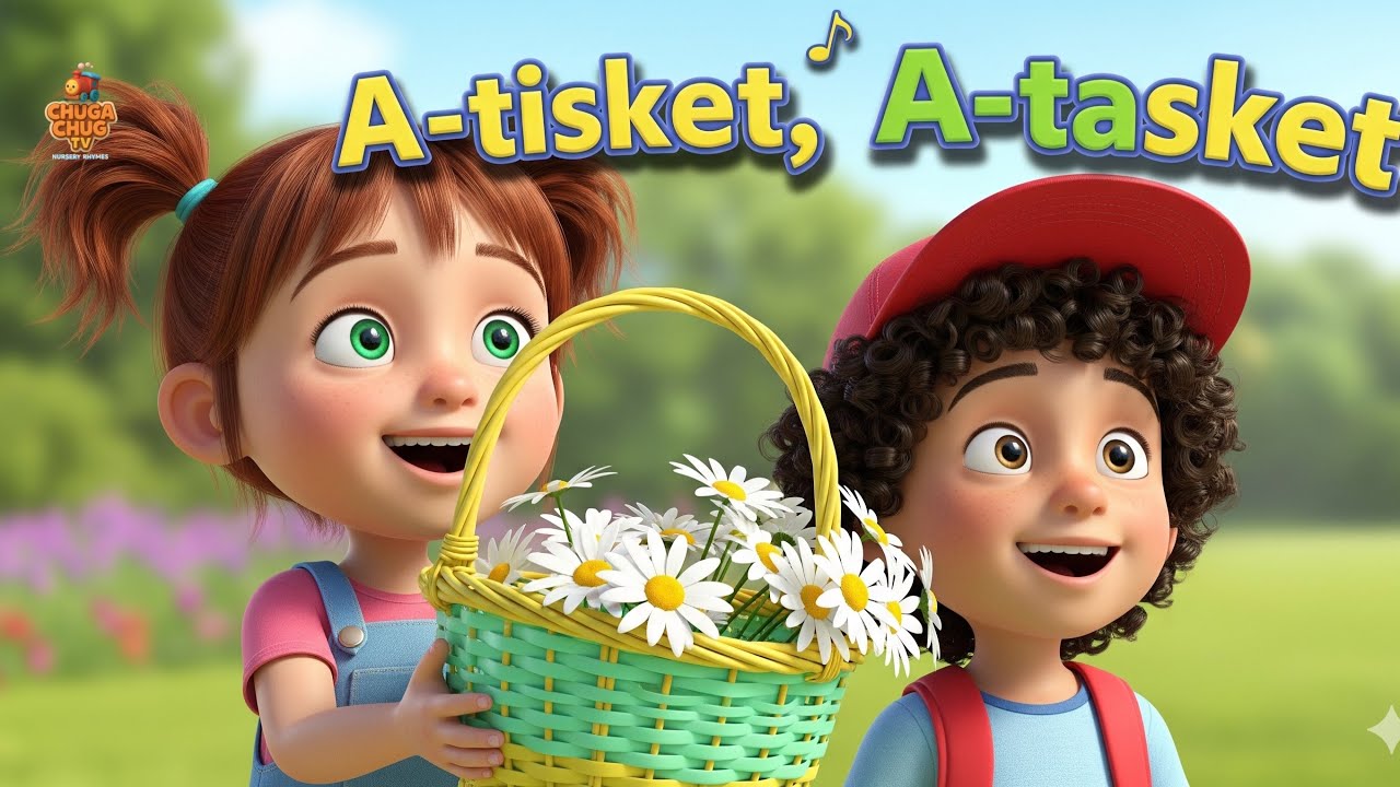 A-Tisket, A-Tasket-English nursery rhyme with authentic lyrics, kids ...