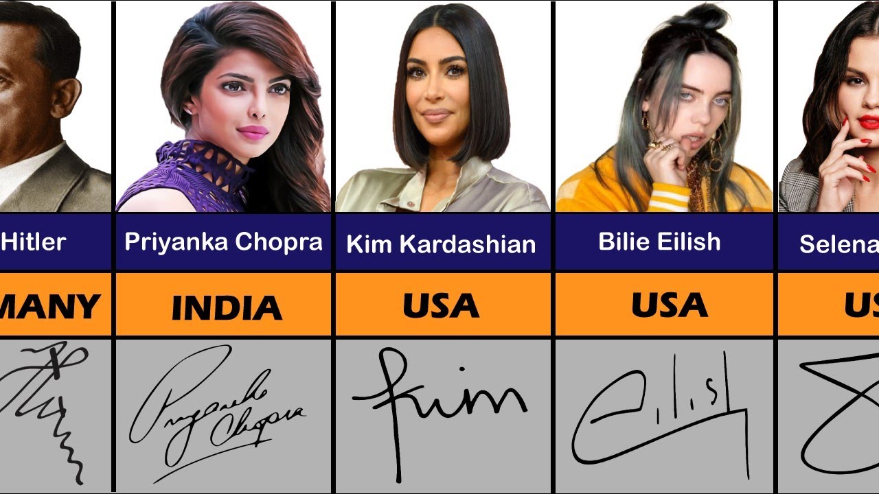 Famous celebrities and their coolest signatures - YouTube