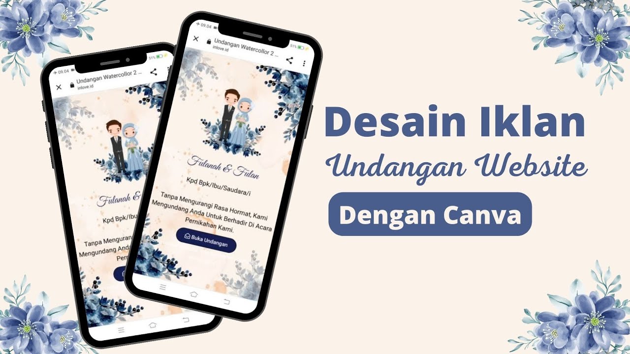 🔴 Cara membuat desain iklan undangan digital website di canva ...