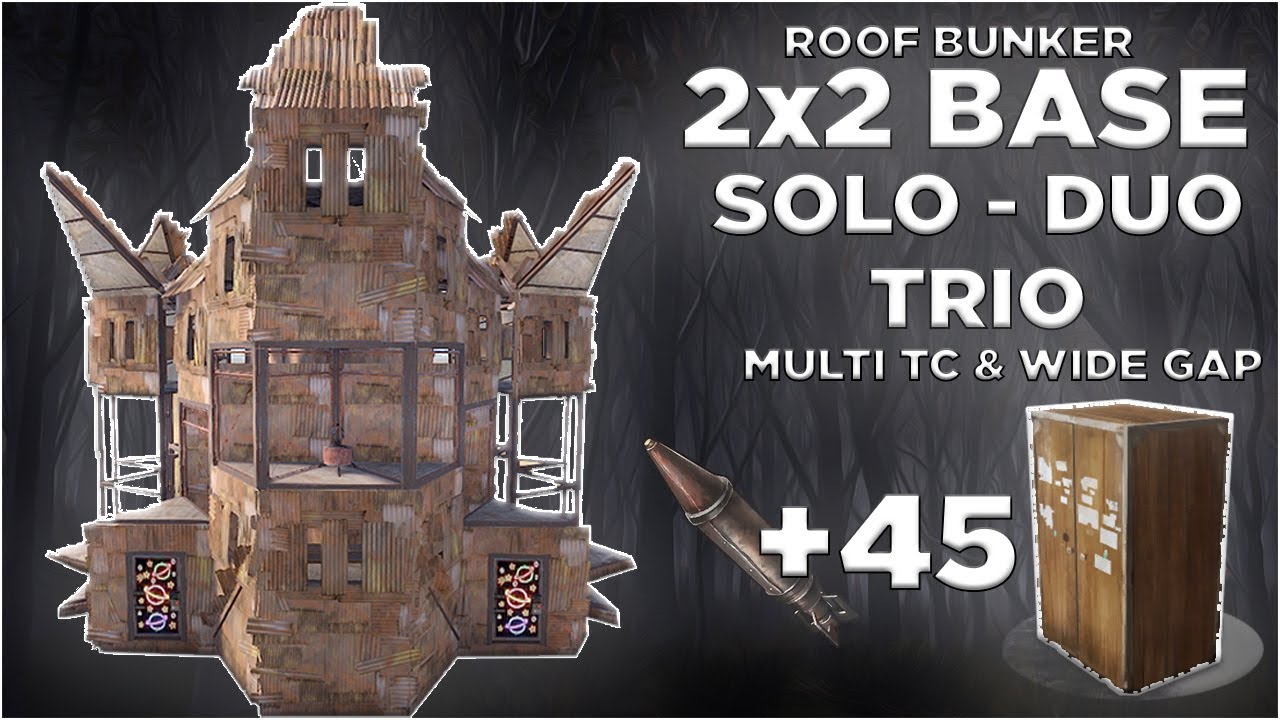 Rust / 2x2 NıghtMare Base / Solo - Duo - Trio / Roof Bunker Base / New ...