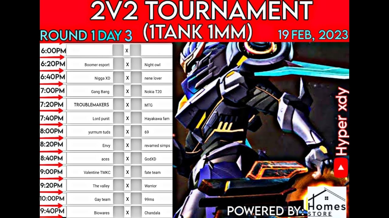 2V2 Tournament Round 1 DAY 3 | HOME'S STORE | Mobile Legend - YouTube