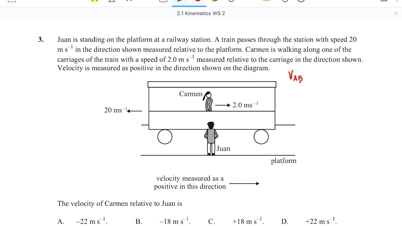 Relative velocity 1D - YouTube