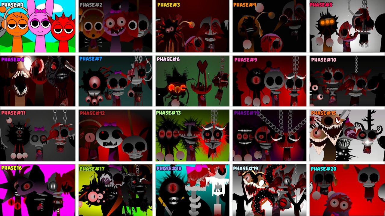 ALL OREN X PINKI X RADDY IN SPRUNKI INCREDIBOX - PHASE 1 VS ... PHASE ...