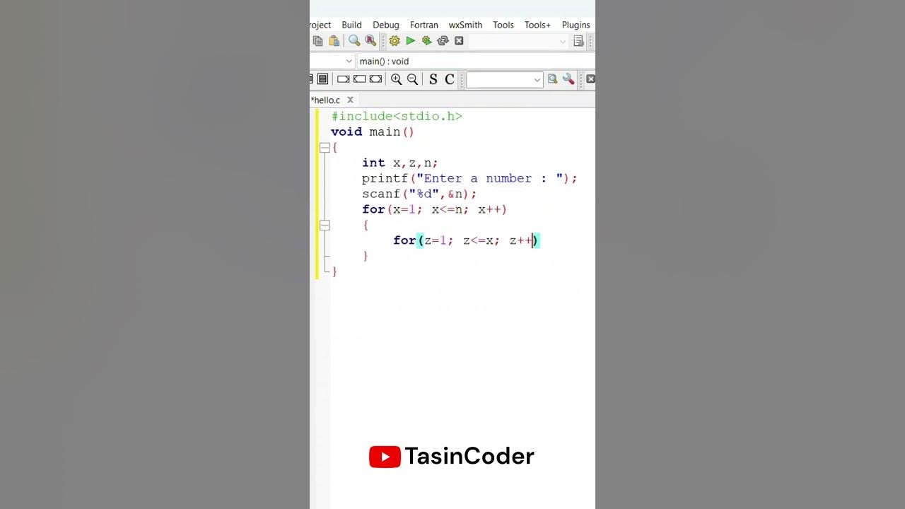 Star Pattern 1 Program In C Language Tasincoder Youtube