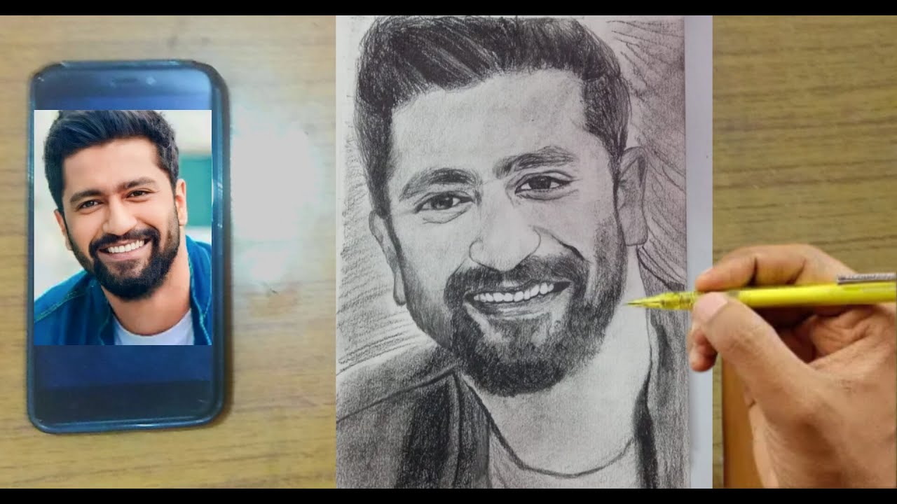 DRAWING of Vicky Kaushal in only 3 hours with graphite[full tutorial ...
