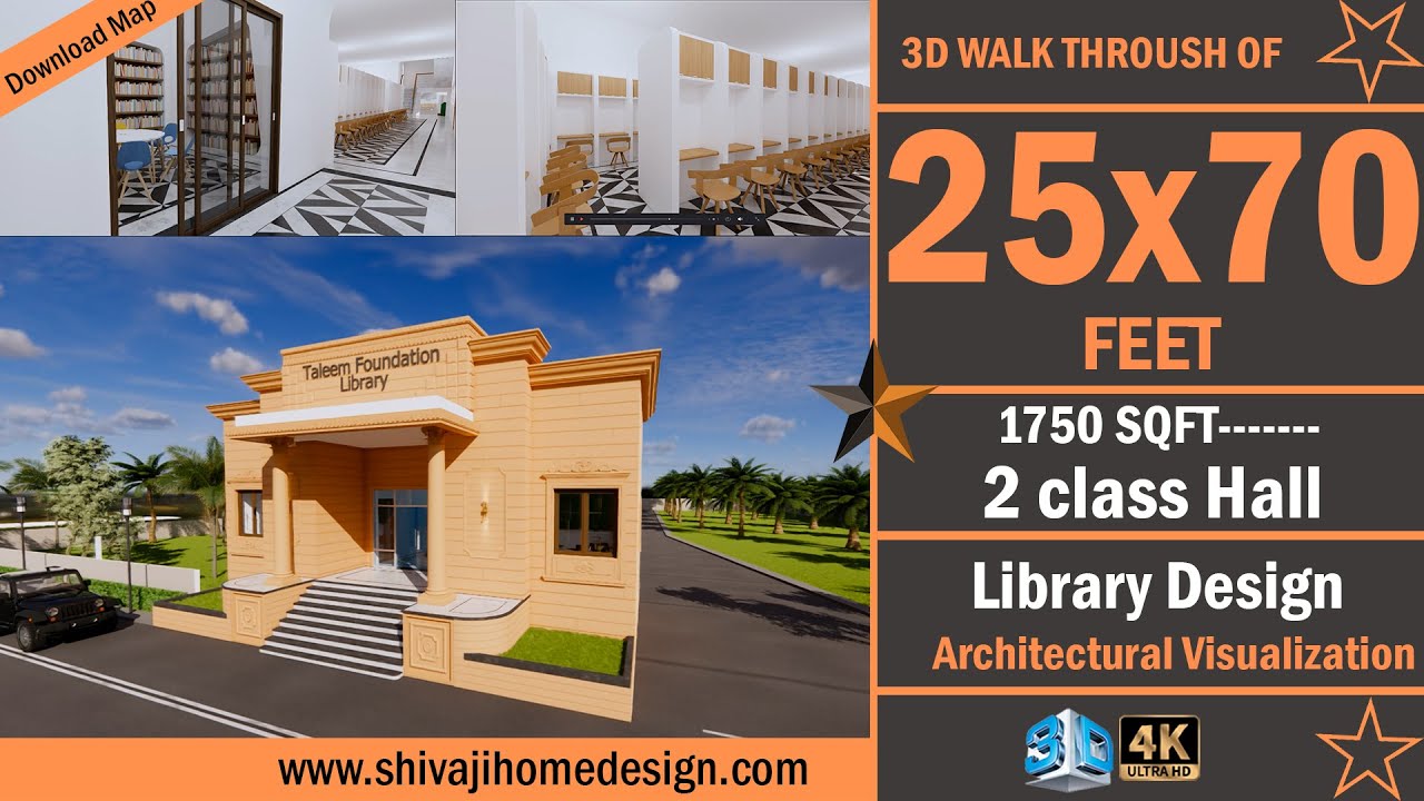 Stunning 3D Walkthrough of a Modern Library Immersive Architectural ...