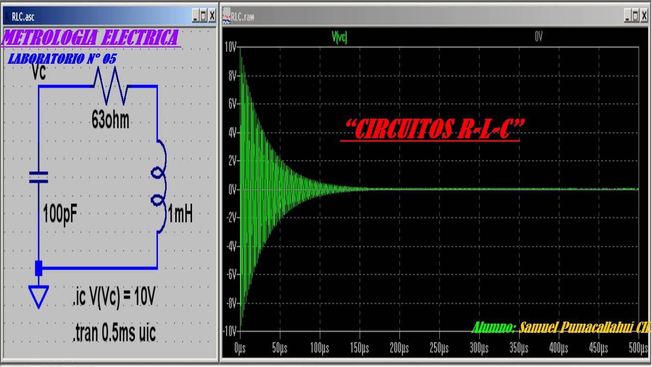 CIRCUITOS R-L-C en serie por medio de Multisim 11.0 - YouTube