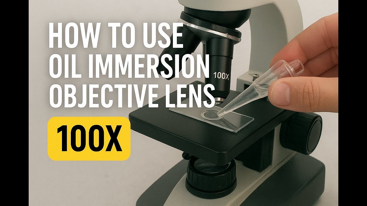 Microscopy: Focusing with oil immersion objective lens (X100) - YouTube