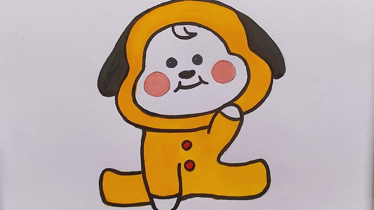 How to Draw BT21 Chimmy | Baby Chimmy Drawing and colouring step by ...